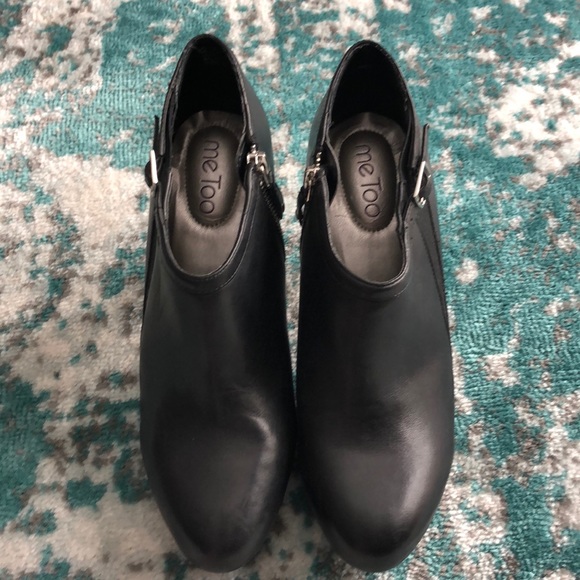 me too | Shoes | Cutest Me Too Black Leather Ankle Boots Sz 85 | Poshmark